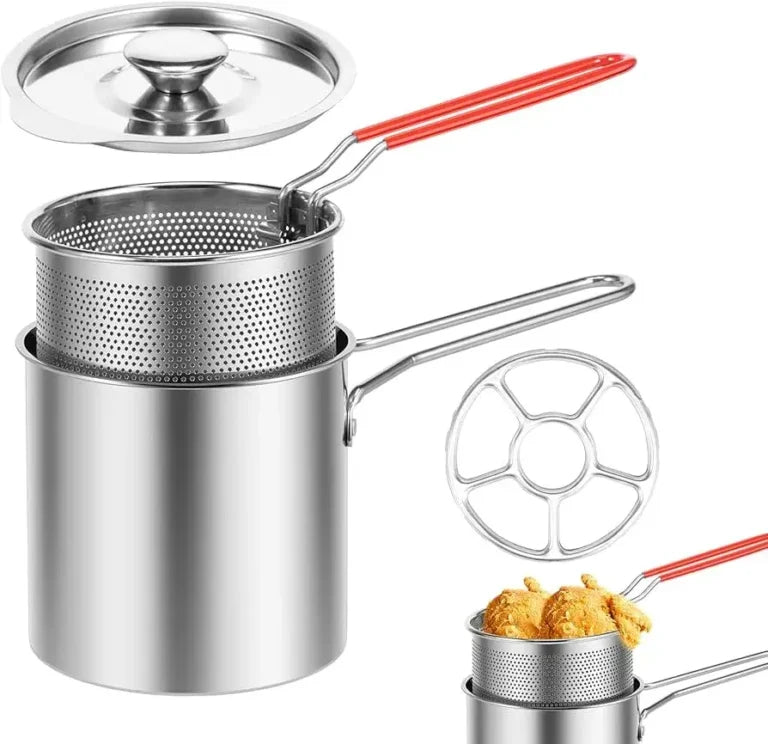 (HQH )™ -Olla Freidora Profunda Aceite Canasta: ¡Freído Perfecto en Ca ...